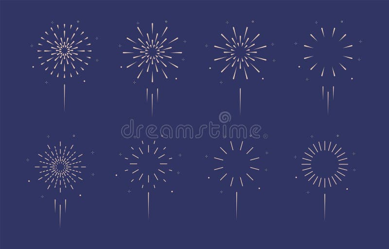 Firework Object in Night.Editable Vector Illustration for Graphic ...