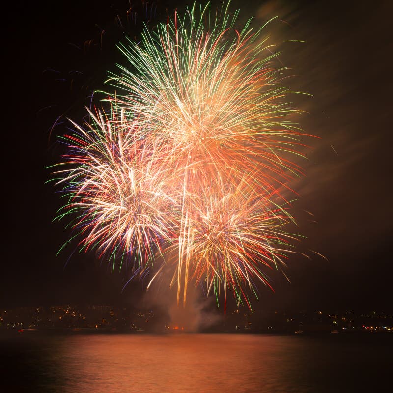 Firework over the water stock image. Image of explosive - 34102855