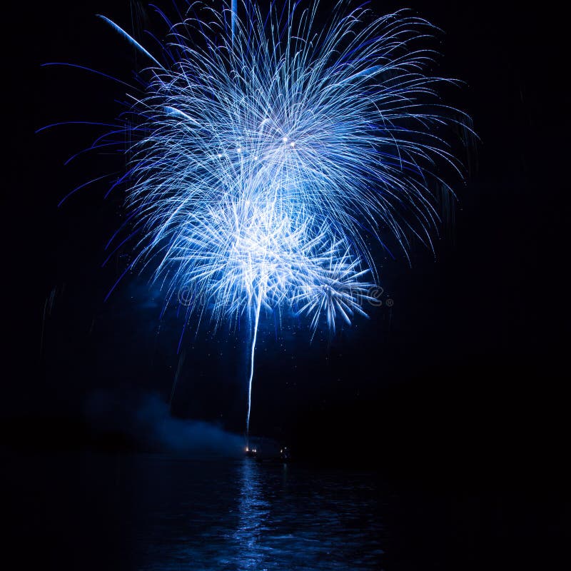 Firework over the water stock photo. Image of abstract - 36293474