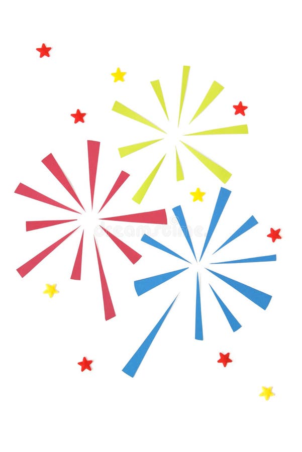 Firework Paper Cut on White Background Stock Illustration ...