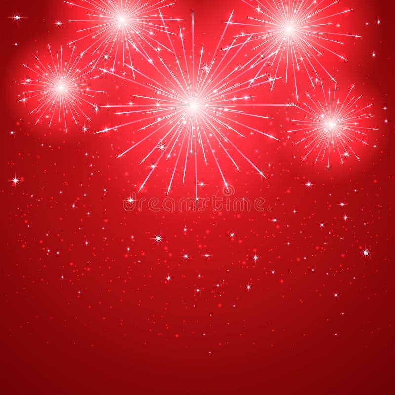 Firework on red background stock vector. Illustration of carnival ...