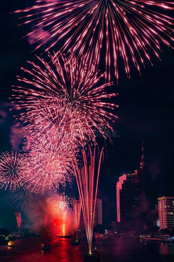 Firework from the Riverside Near Iconsiam Editorial Stock Photo - Image ...