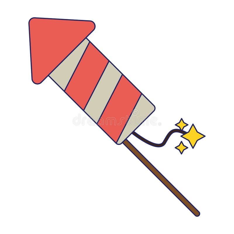 Firework rocket cartoon stock vector. Illustration of fireworks - 139190284