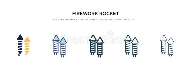Firework Rocket Icon in Different Style Vector Illustration. Two ...