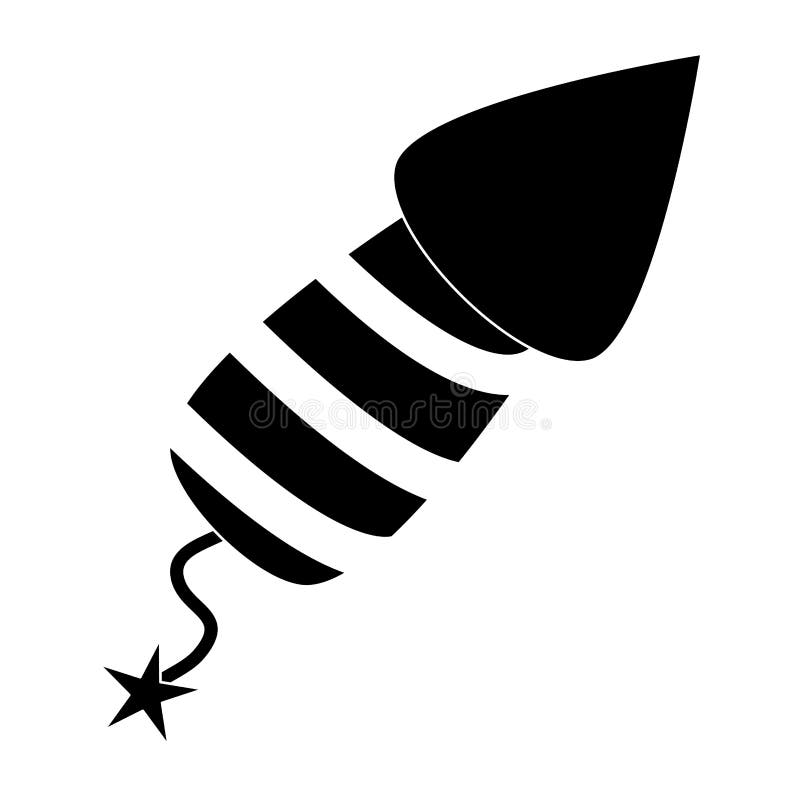 Firework Rocket Icon. New Year`s Silhouette Shape Symbol. Vector ...