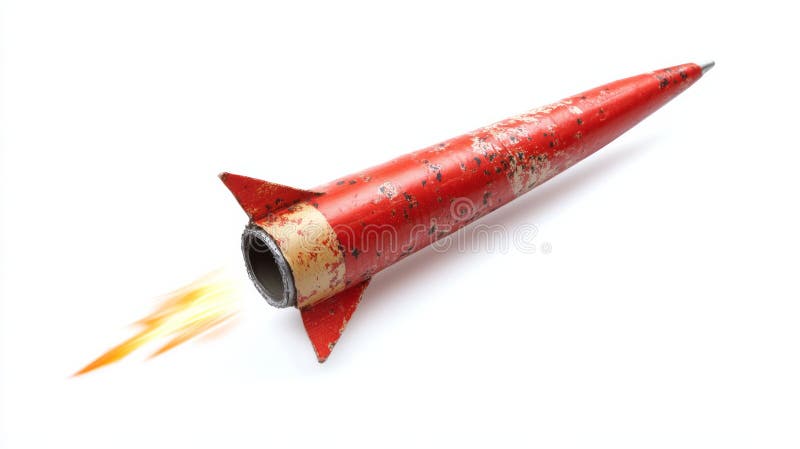 Firework Rocket Isolated on White Background Stock Photo - Image of ...