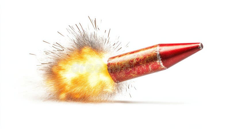 Firework Rocket Isolated on White Background Stock Photo - Image of ...