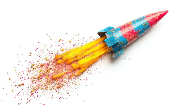 Firework Rocket Isolated on White Background Stock Image - Image of ...