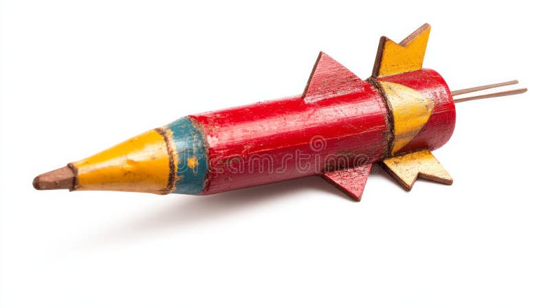 Firework Rocket Isolated on White Background Stock Photo - Image of ...
