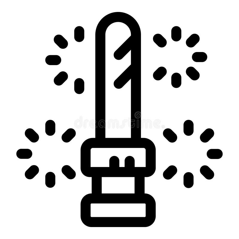 Firework Rocket Launching with Sparks Flying Around Icon Stock Vector ...