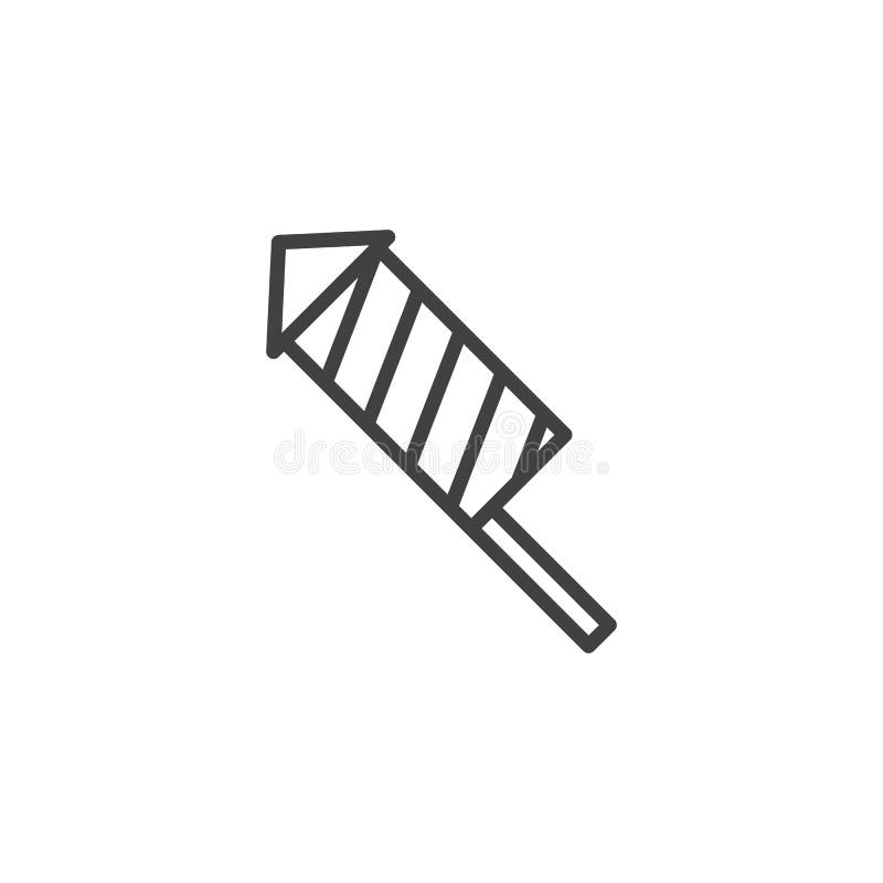 Firework Rocket Outline Icon Stock Vector - Illustration of celebration ...