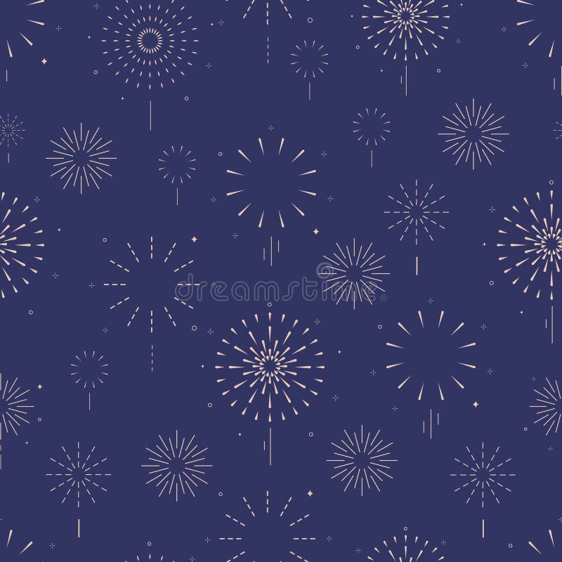 Firework Seamless Pattern in Night.Editable Vector Illustration for ...