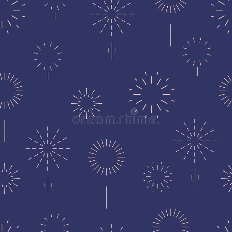 Firework Seamless Pattern in Night.Editable Vector Illustration for ...