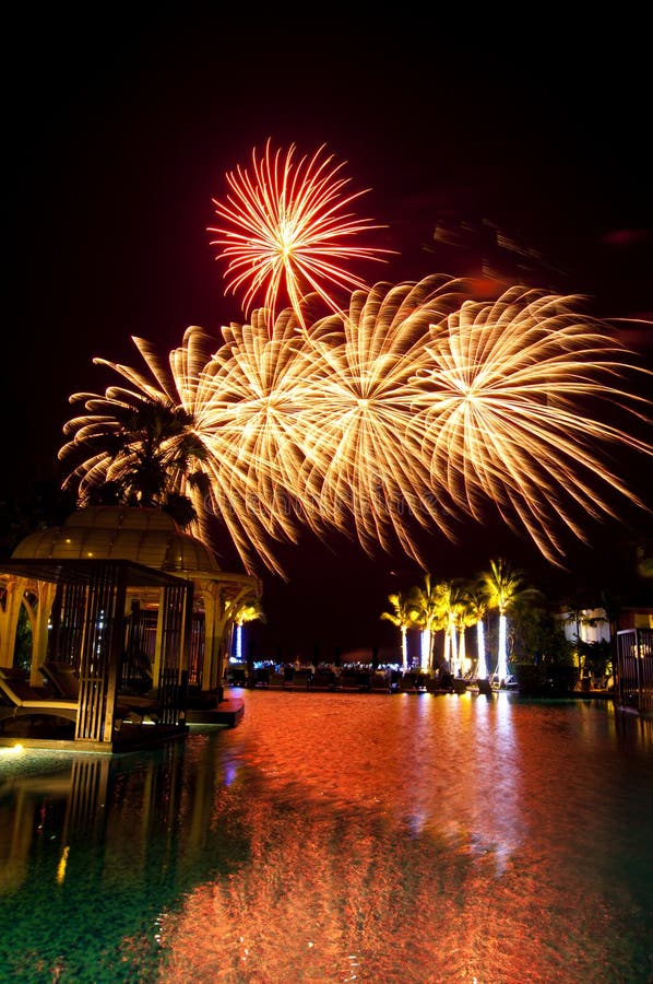 Firework and Shadow in Swimming Pool Stock Image - Image of happy ...