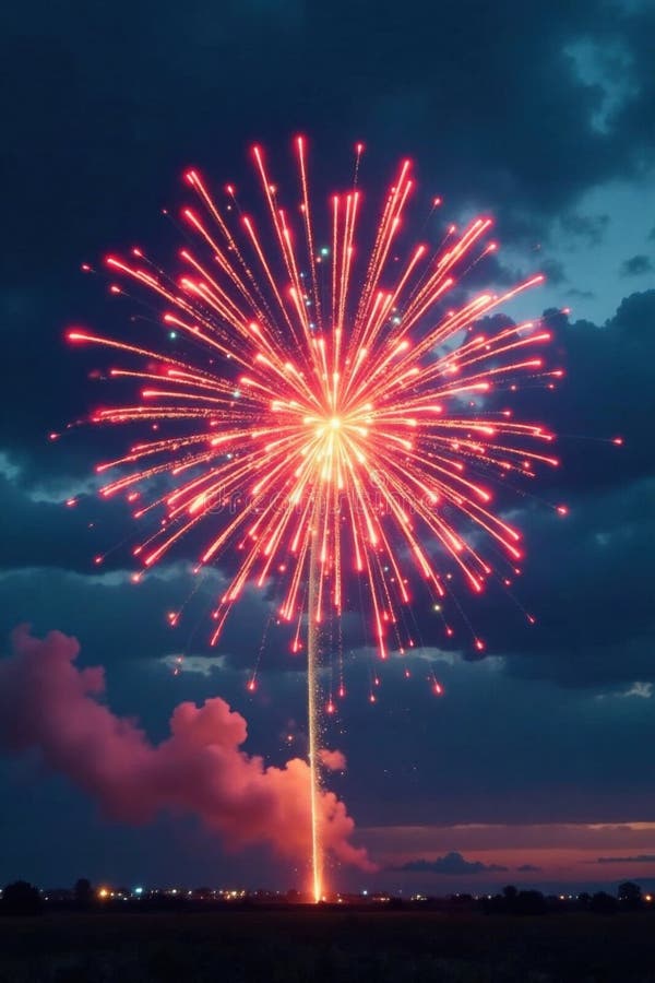 Firework Shape Burst Explosion in Sky with Vibrant Colors and Patterns ...