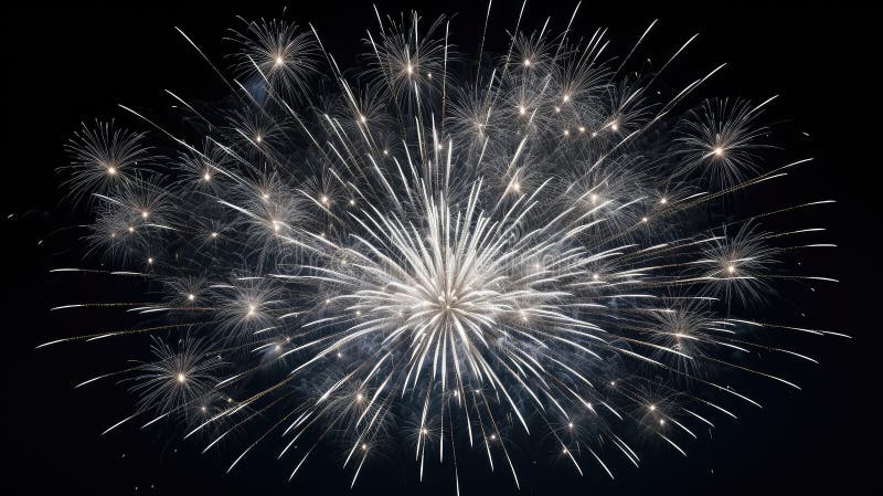 Firework silver starburst stock image. Image of light - 318162449