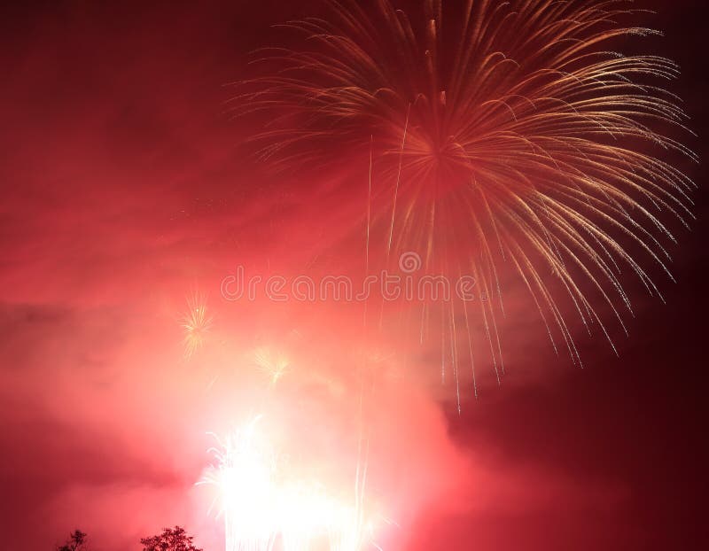 Firework with smoke stock image. Image of year, stars - 40140575