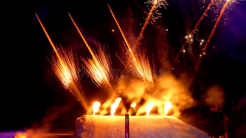 Firework in snow stock photo. Image of frosty, firework - 78938702