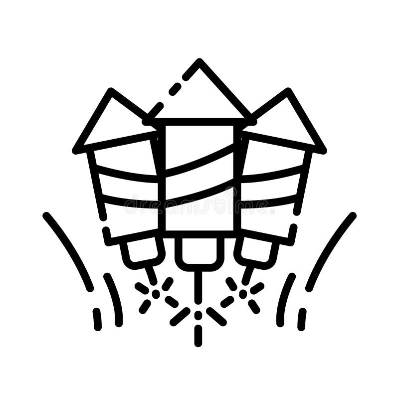 Firework Sparkler Line Icon Vector Illustration Stock Vector ...