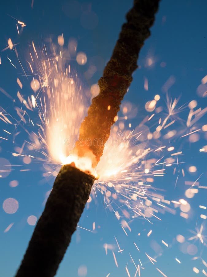 Firework Close Up View in the Night Sky Stock Photo - Image of fire ...