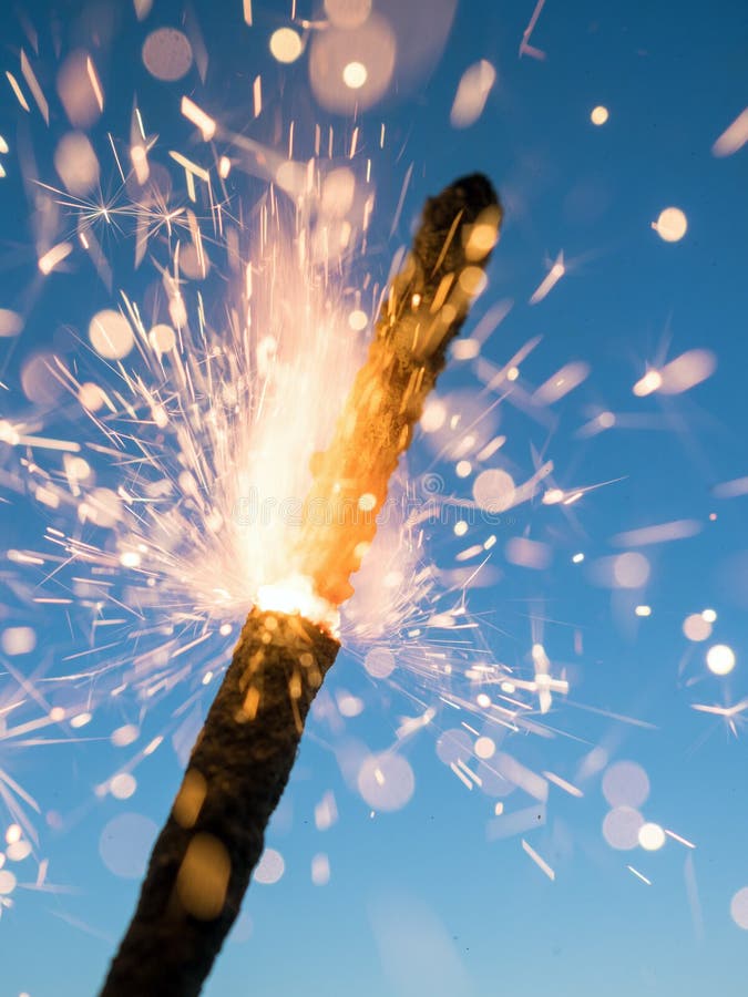 Firework sparks closeup stock image. Image of shine - 246642881