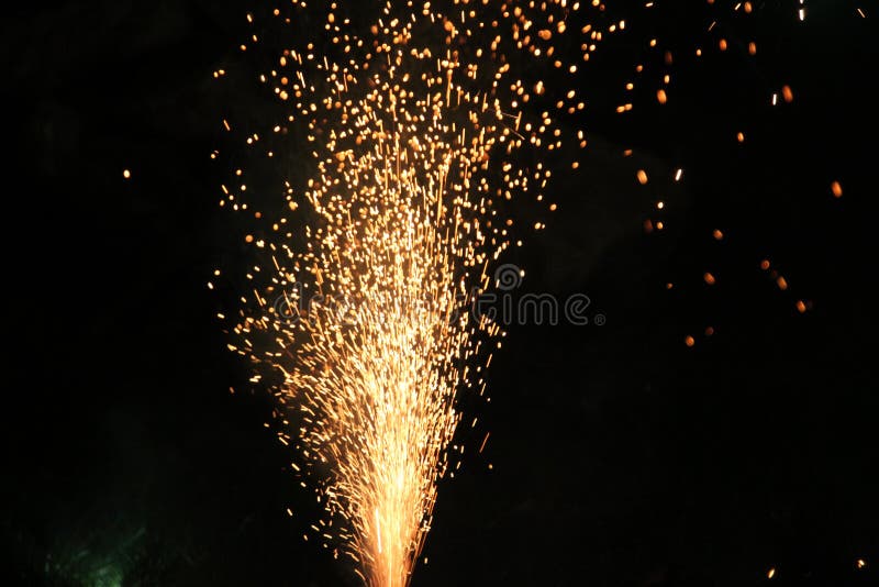 Firework Sparks Dancing in the Air Stock Photo - Image of flaring ...