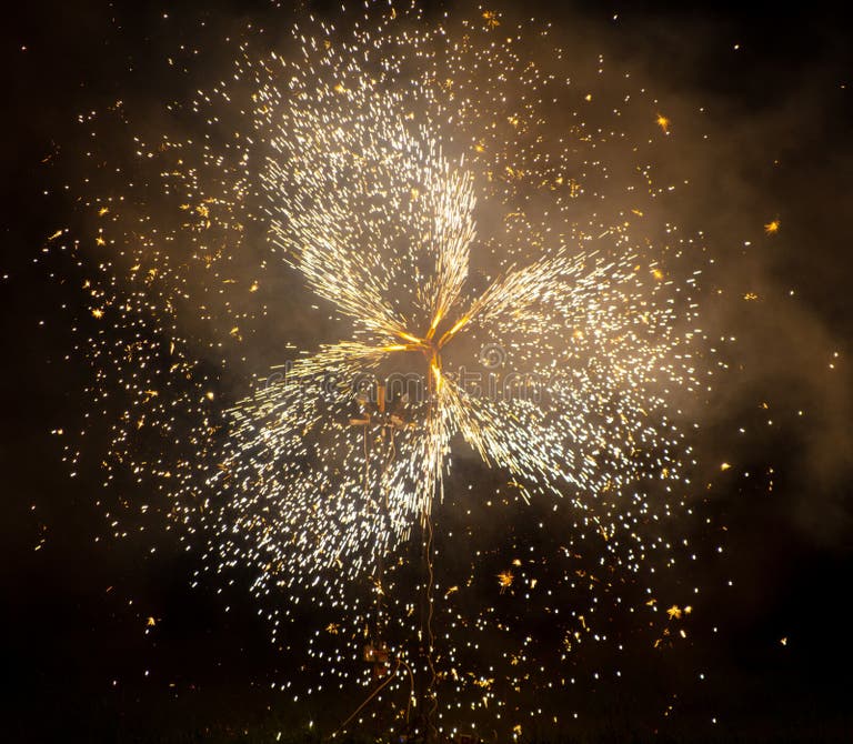 Firework Sparks at Night. Background Stock Photo - Image of bright ...