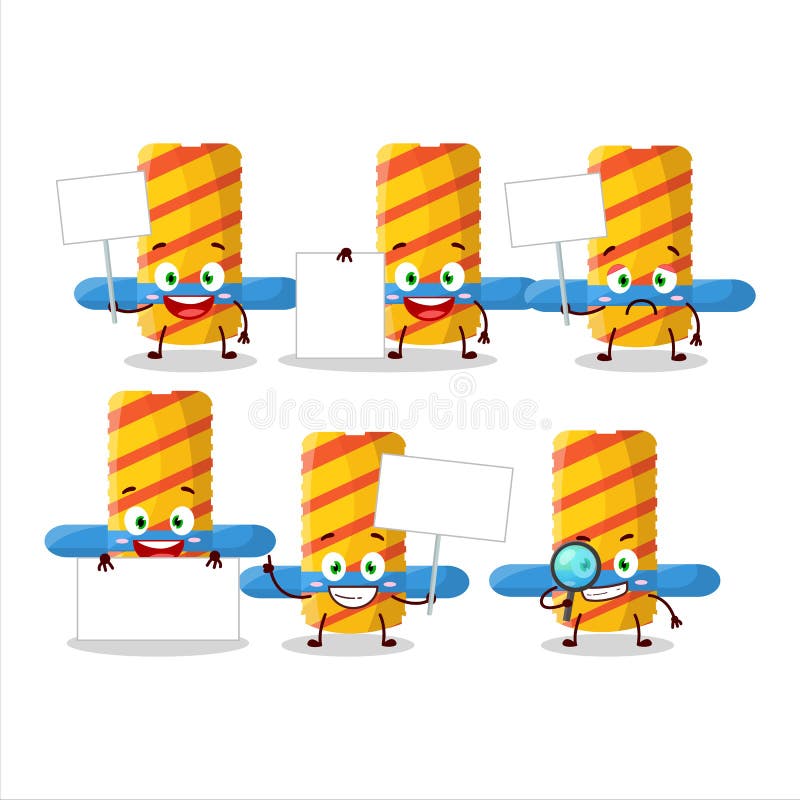 Firework Spinner Cartoon Character Bring Information Board Stock Vector ...