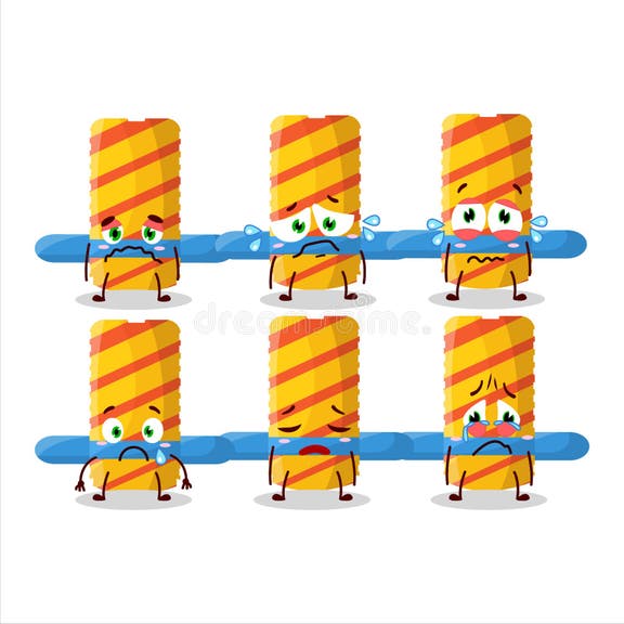 Firework Spinner Cartoon Character with Sad Expression Stock Vector ...