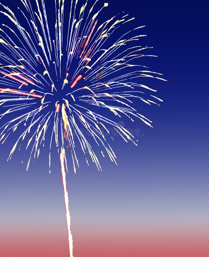 Firework at sunset stock illustration. Illustration of explosion - 4886521