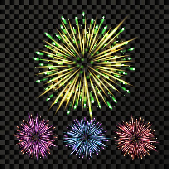 Firework Vector. Bright Pyrotechnic Petard Rocket. Isolated on Transparent Background Realistic ...