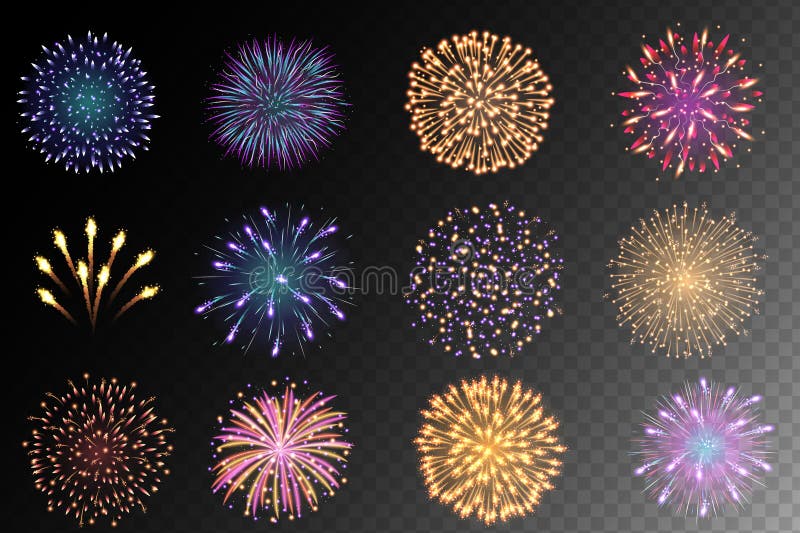 Firework vector set stock vector. Illustration of anniversary - 269682997