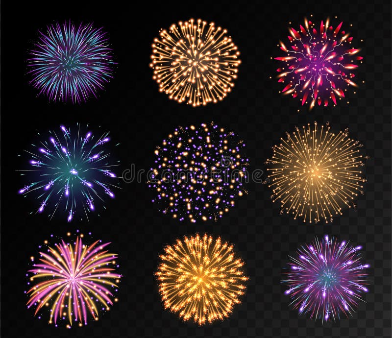 Firework vector set stock vector. Illustration of carnival - 270649387