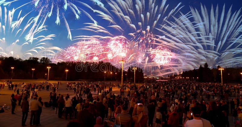 Firework in Moscow in Honor of the Victory Over the Great War on 9th ...