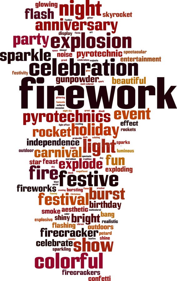 Firework word cloud stock vector. Illustration of explosion - 288820858