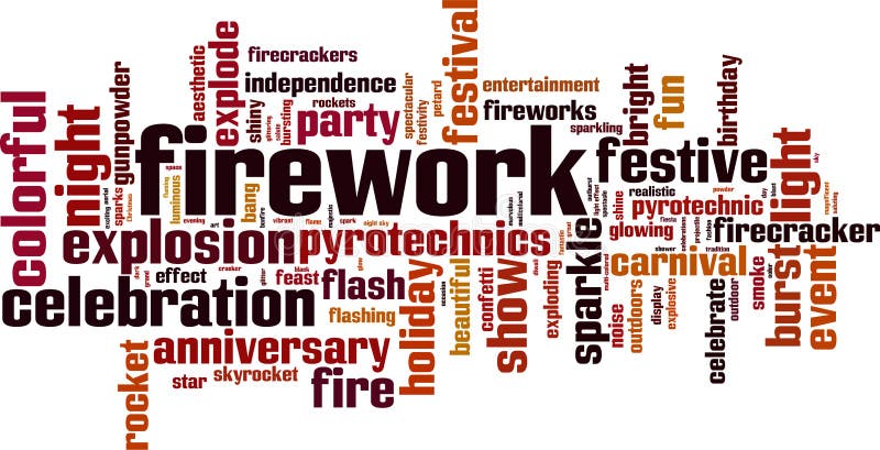 Firework word cloud stock vector. Illustration of carnival - 161914141