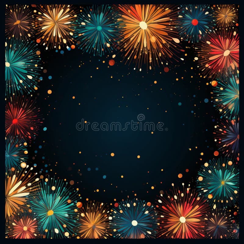 Background Fireworks Frame , AIgenerated Stock Illustration ...