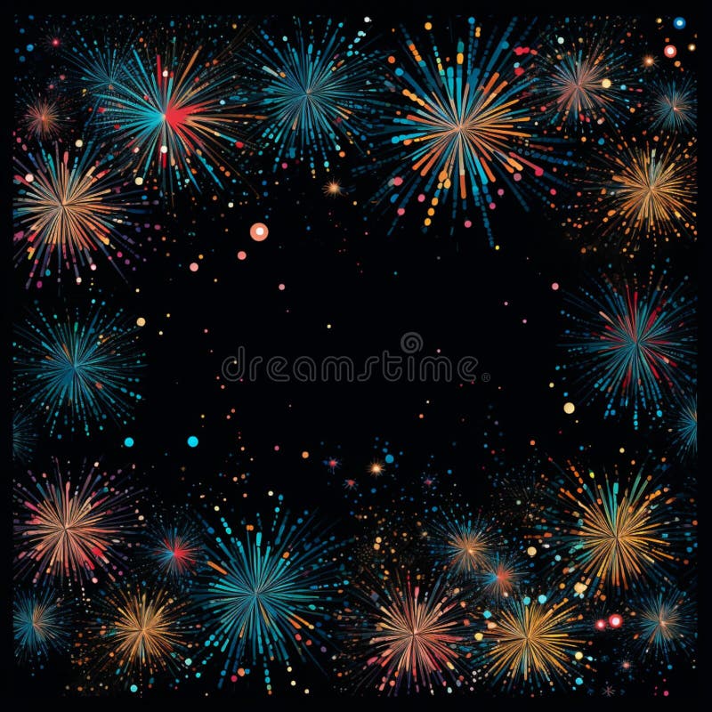 Background Fireworks Frame , AIgenerated Stock Illustration ...