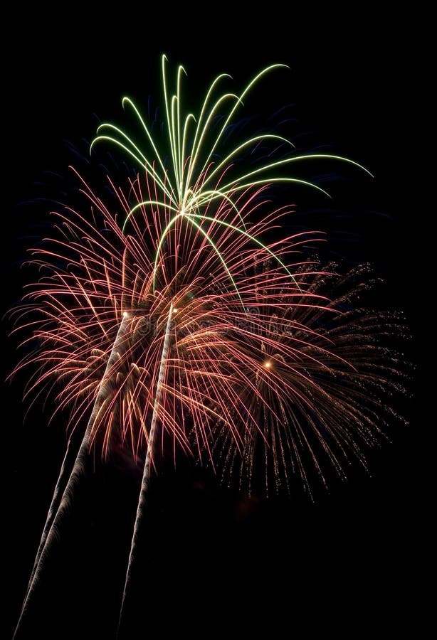 Beautiful Fireworks Display Lights Up the Nighttime Sky Stock Image ...