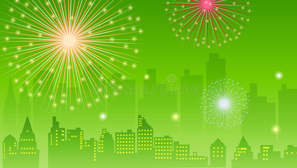 Green Fireworks Background Stock Illustrations – 14,433 Green Fireworks ...