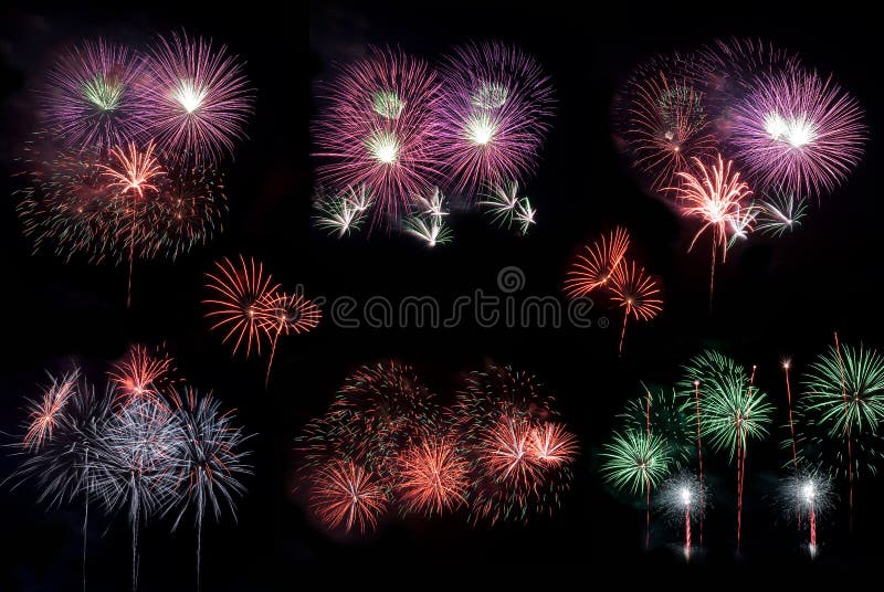 Fireworks collection stock image. Image of colorful, explosion - 10285693