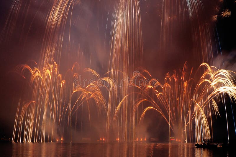 Waterfall Fireworks stock photo. Image of hogmanay, white - 10167596