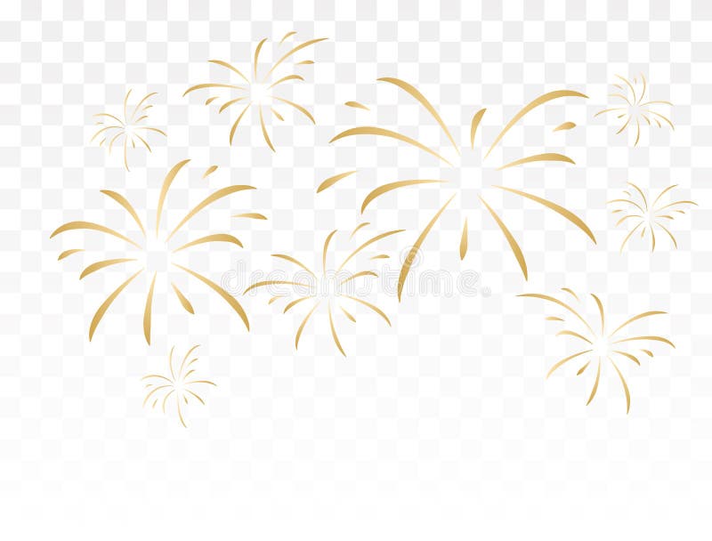 Gold Fireworks Vector Illustration Stock Vector - Illustration of ...