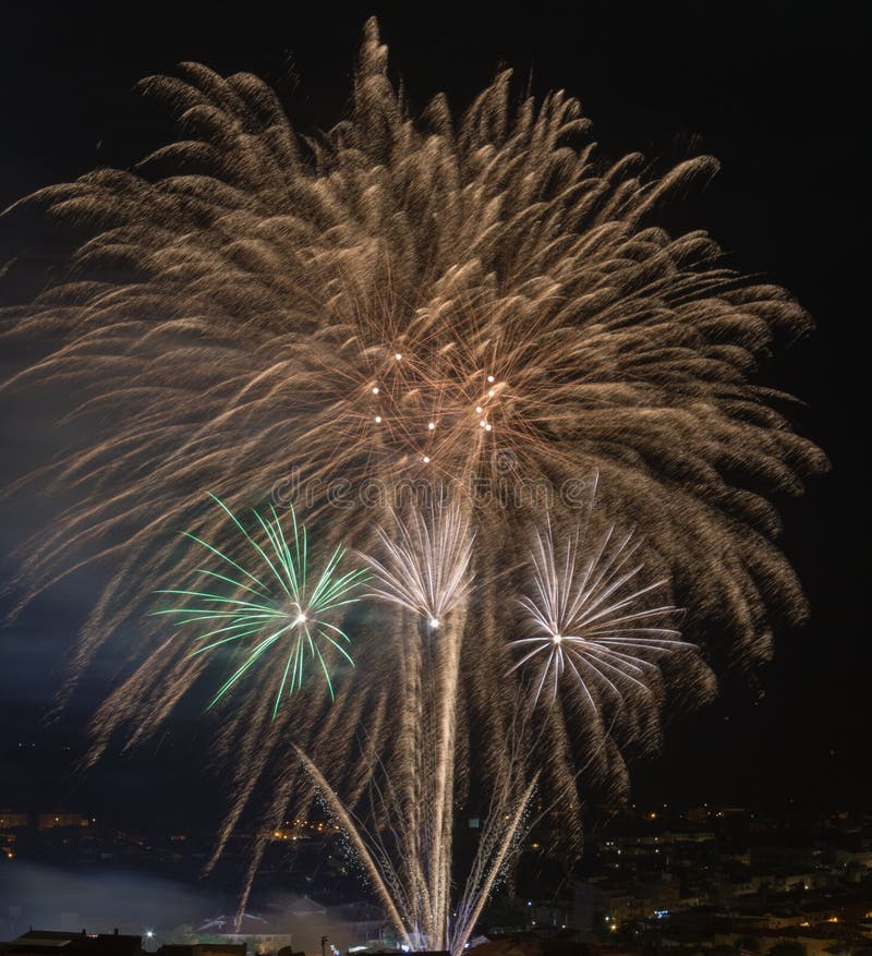 Fireworks in the night stock image. Image of card, outdoors - 162213571