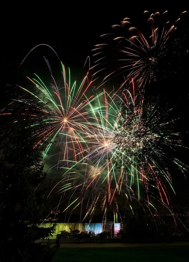 Waterfalls Fireworks stock image. Image of energy, light - 2179635