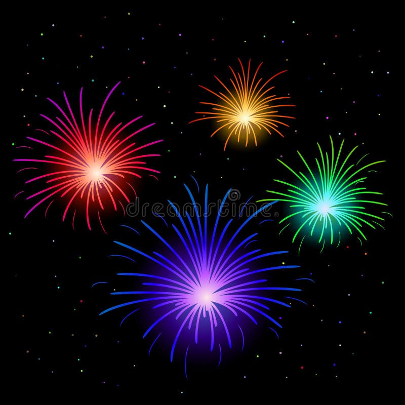 Fireworks and rockets stock vector. Illustration of colors - 16393557