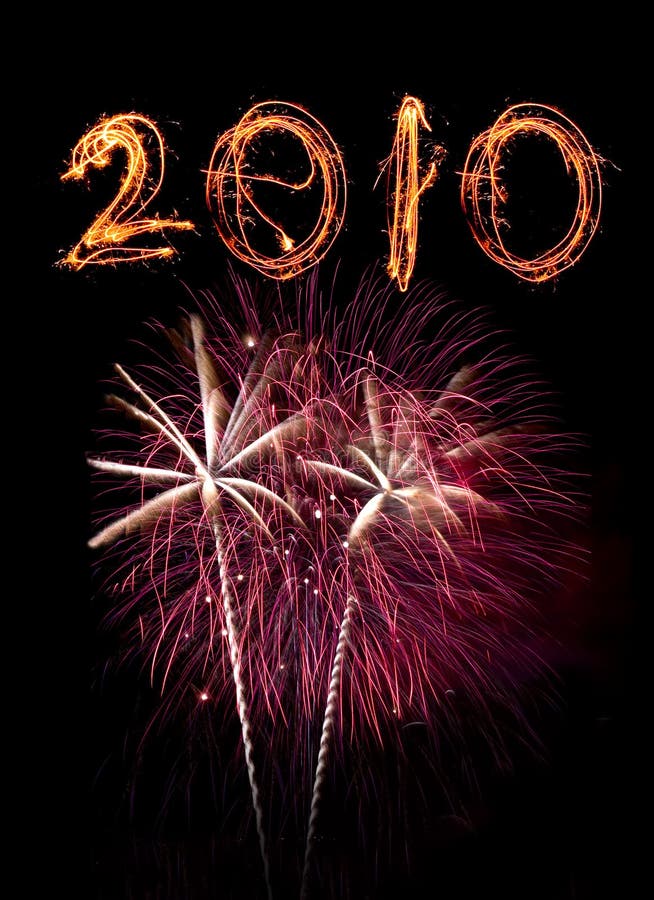 Fireworks and 2010 Sparkler Number Stock Image - Image of year ...
