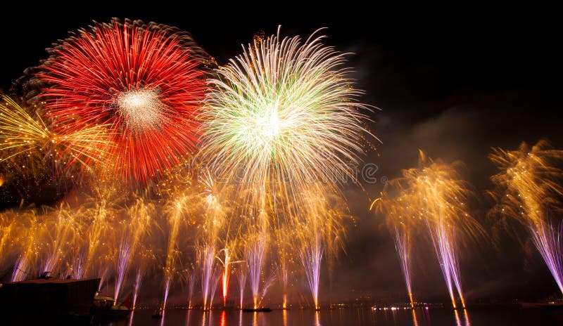 Fireworks stock image. Image of flare, water, holiday - 26169229