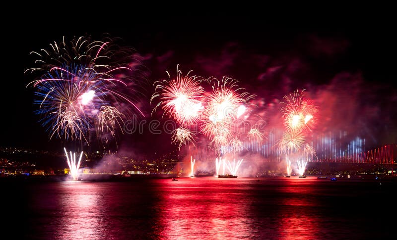 Fireworks Over Palma De Mallorca Port To Celebrate Local Patron ...