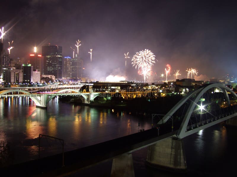 Portland Oregon, USA Fireworks. Stock Image - Image of bridge, downtown ...